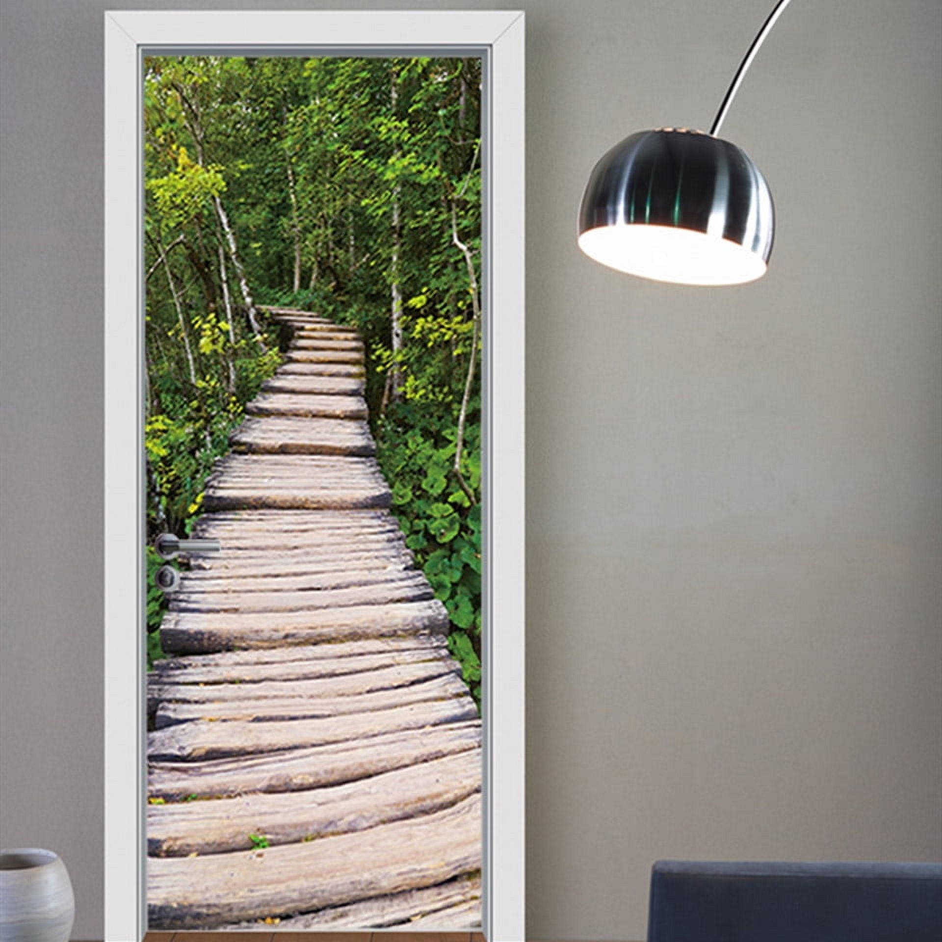 2PCS/SET Red Umbrella Door Sticker PVC Adhesive Waterproof Removable ...