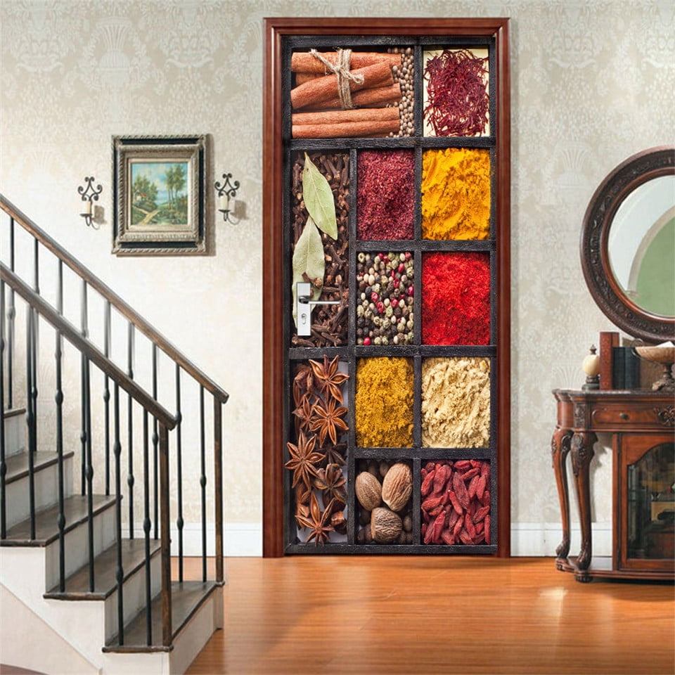 2PCS/SET Retro European Style Stickers on the Doors Vinyl DIY Peel and ...