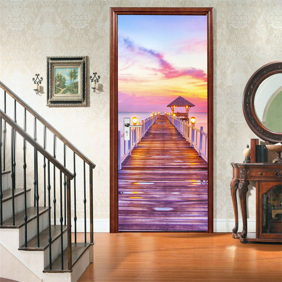 2PCS/SET Retro European Style Stickers on the Doors Vinyl DIY Peel and ...