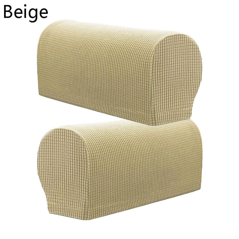 2PCS/SET Solid Stretch Stretchy Premium Fleece Sofa Armrest Covers ...
