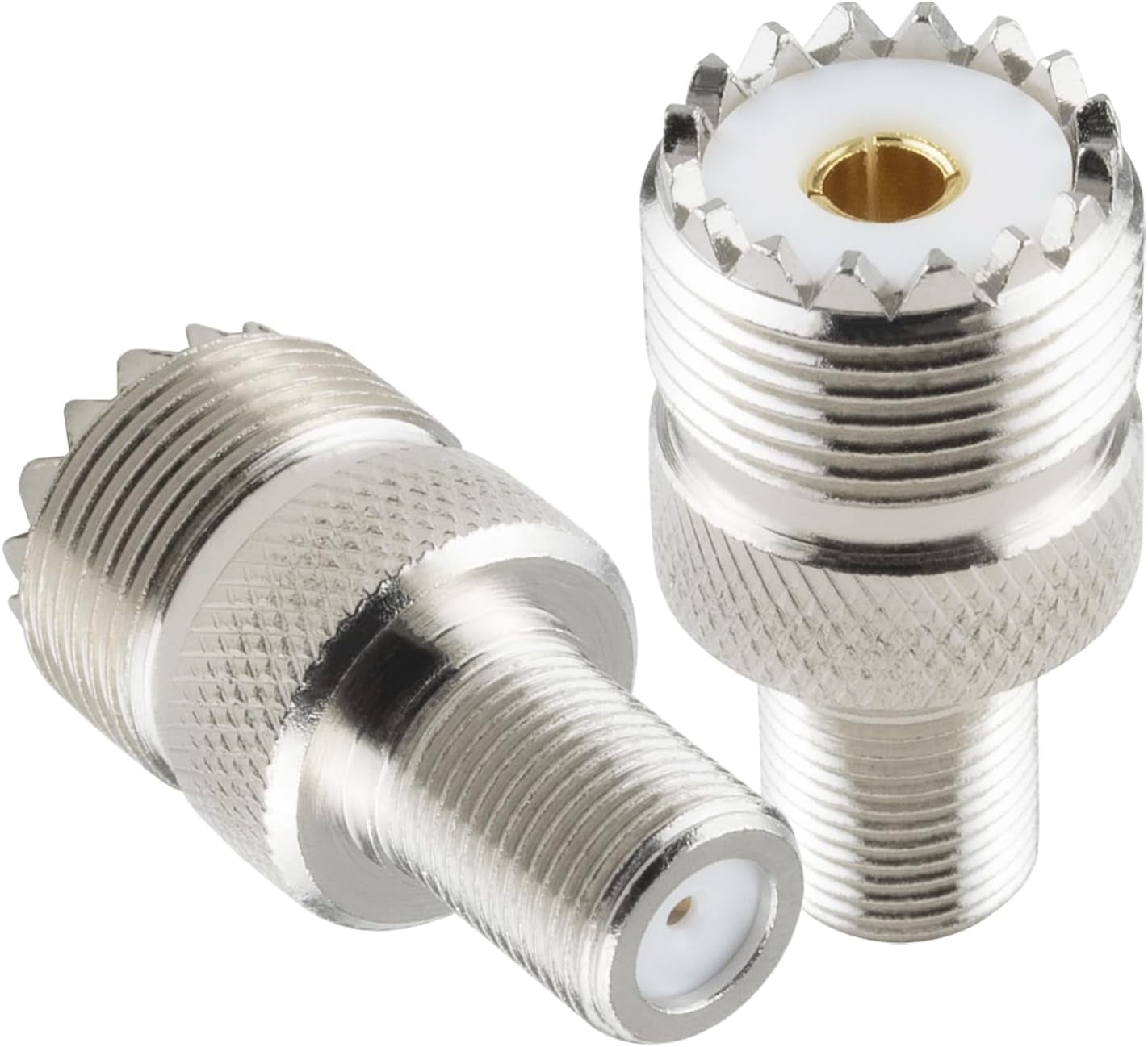 2PCS SO239 UHF Female to F Female Adapter SO-239 RF Coax Coaxial Connector UHF to F Type ...