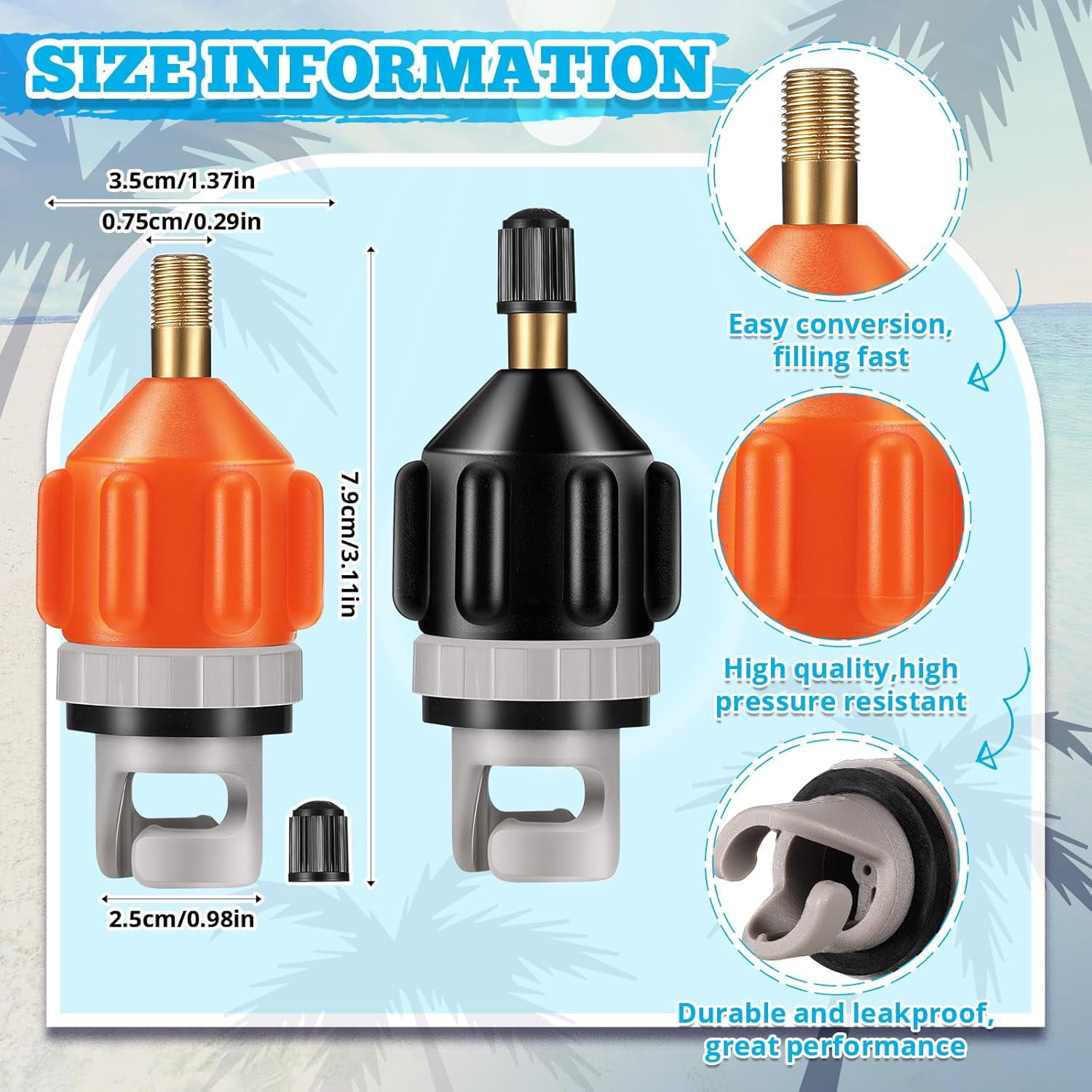 2PCS SUP Pump Adaptor, Universal Inflatable Boat SUP Pump Converter Air ...