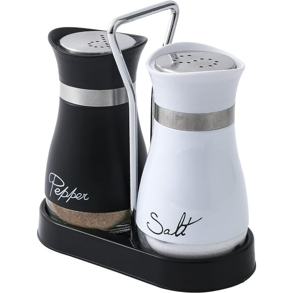 Gift Essentials XMAS Holiday Set: White Glass Snowman Salt and Pepper ...