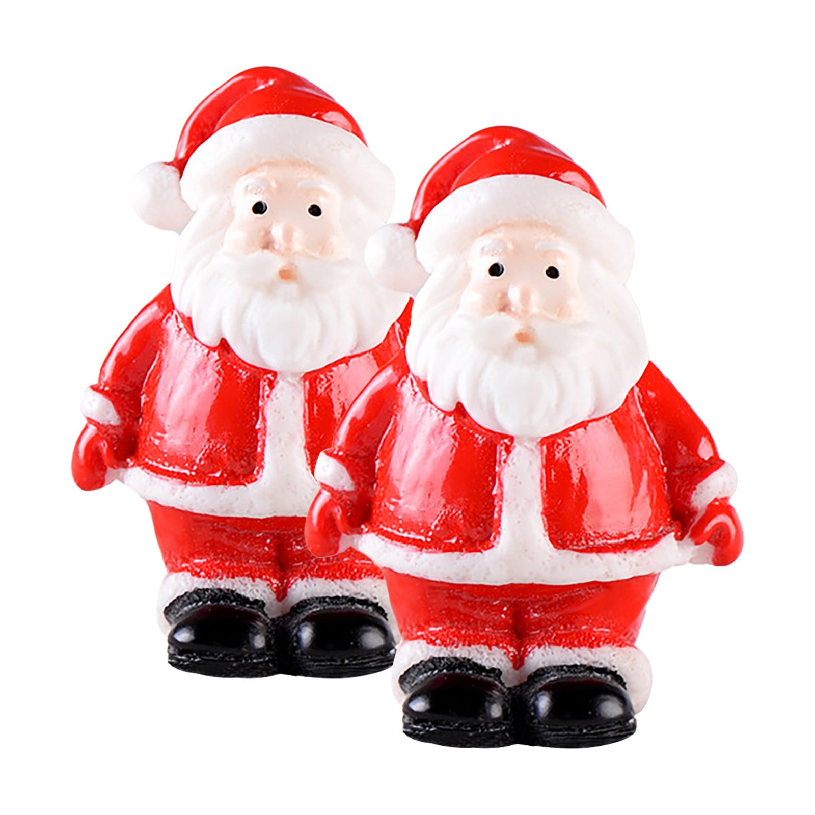 2PCS Santa Snowman Micro Snow Display Resin Crafts Figurines Mens Table ...