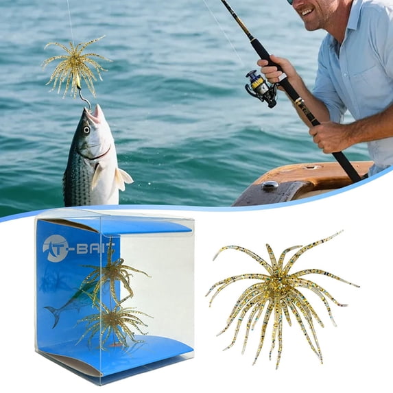 2PCS Sea Urchin Bait, Realistic Fuzzy Dice Fishing Lure for Bass ...