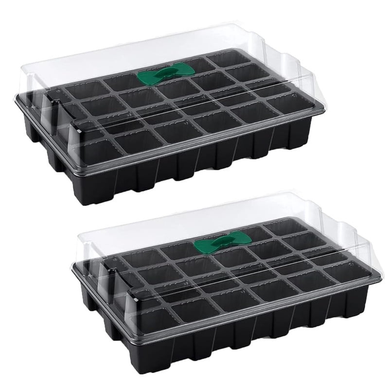 2PCS Seed Starting Trays, Durable Plastic Plant Growing Trays, 24 Hole ...