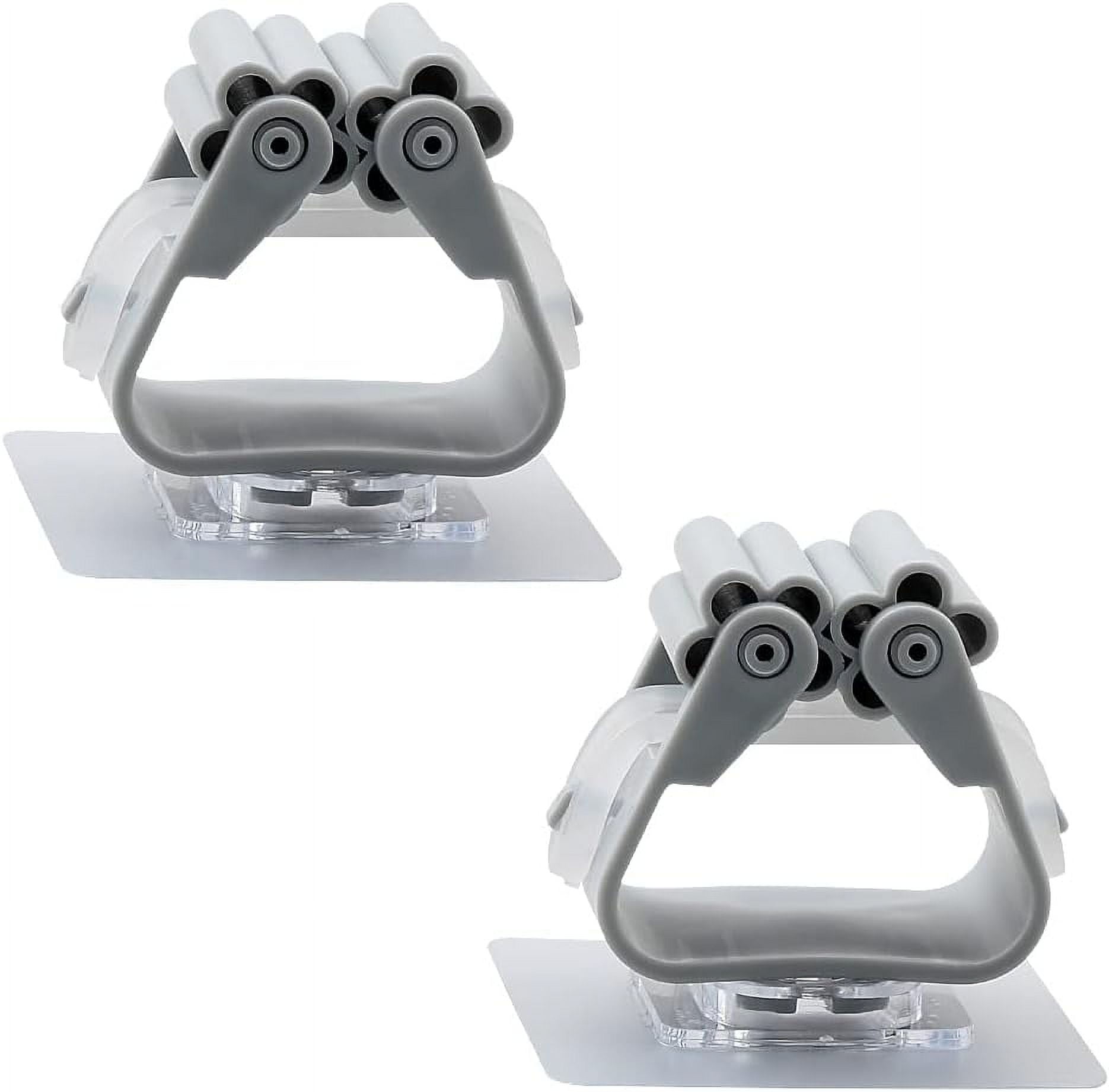 2PCS Self-Adhesive Mop Hook Free Punching Mop Rack Storage for Bathroom ...