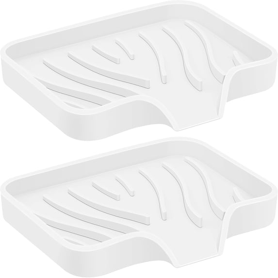 2PCS Self Draining Soap Holder, Silicone Soap Dish, Suitable for for ...