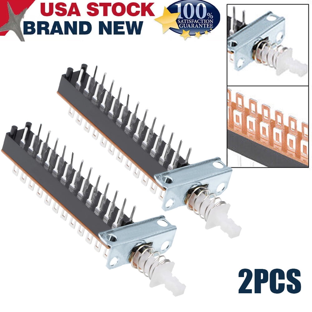 2PCS Self-Locking Push Button Switch 8PDT 8 Pole 24 Pin 1 Position ...