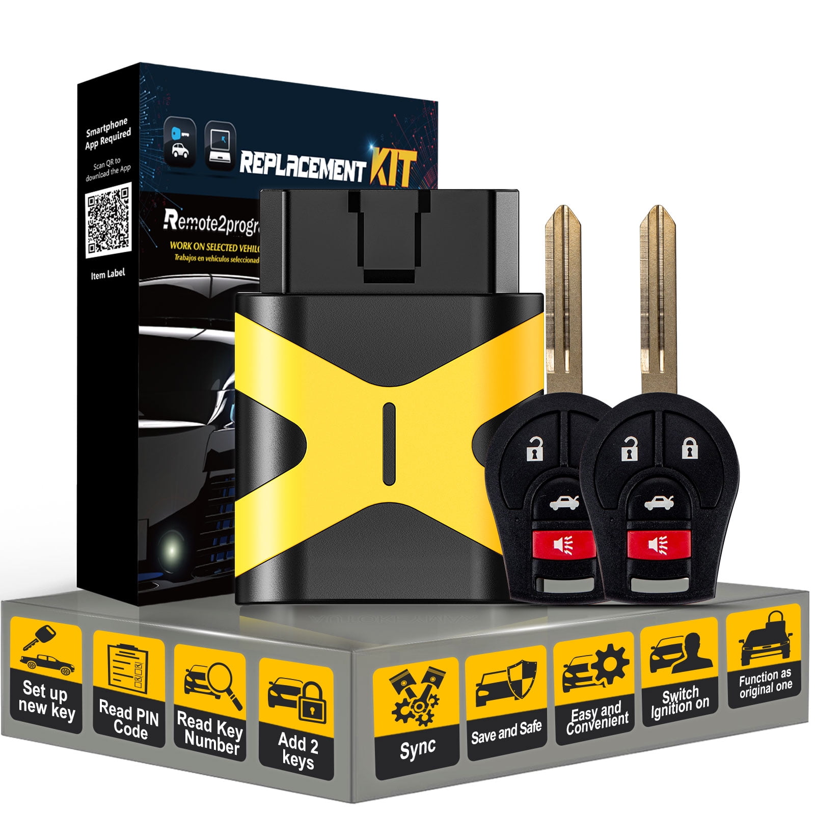 2PCS Self Programmable Key Fob Remote Replacement for Infiniti EX35 ...