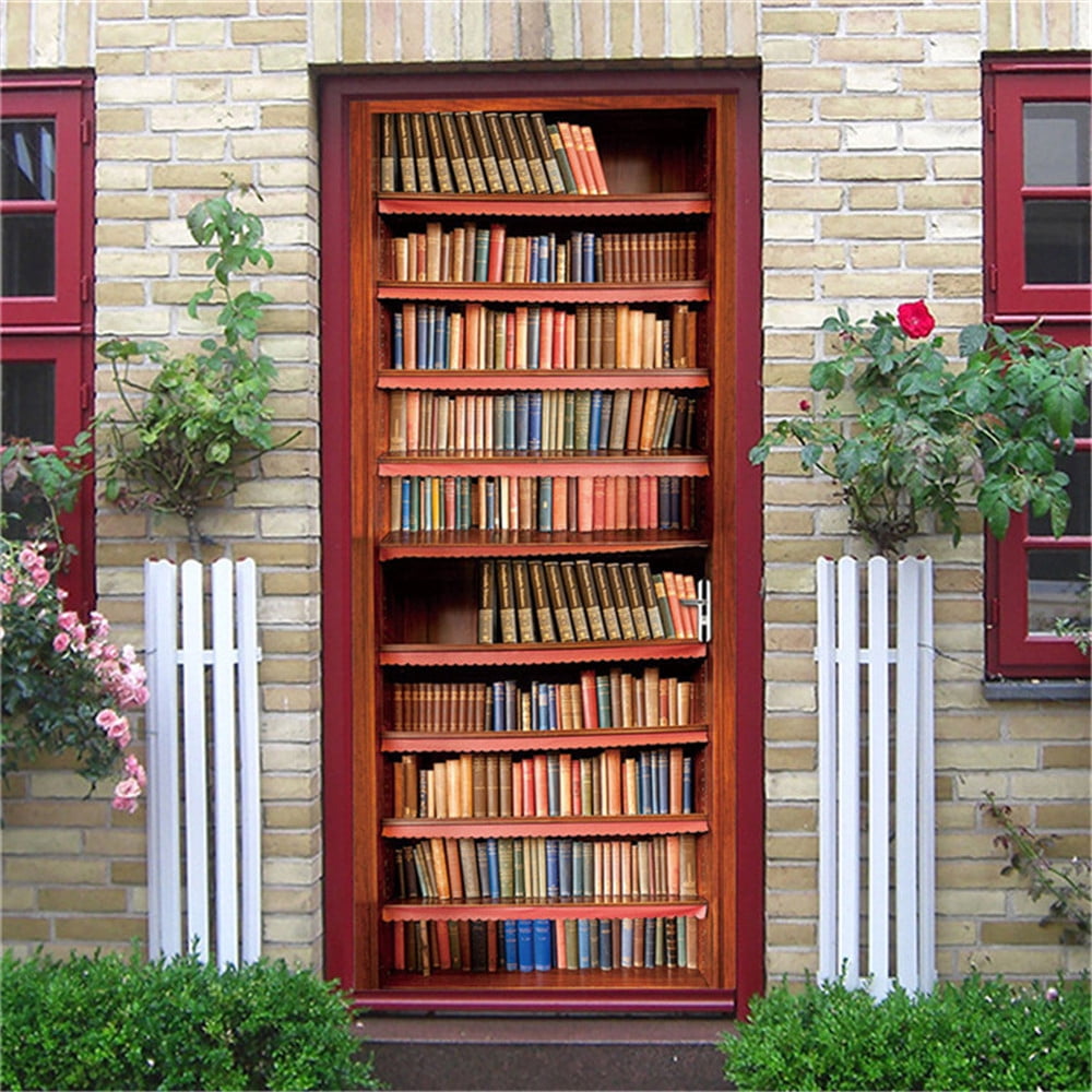 2PCS/Set 3D Creative Door Stickers Self Stick Wallpaper Waterproof DIY ...