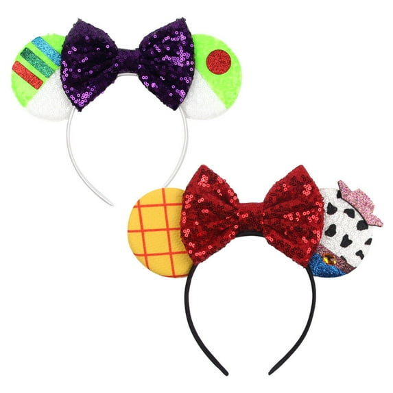 2PCS/Set Buzz and Woody Mouse Ears Bow Headbands, Hairband Costume for ...
