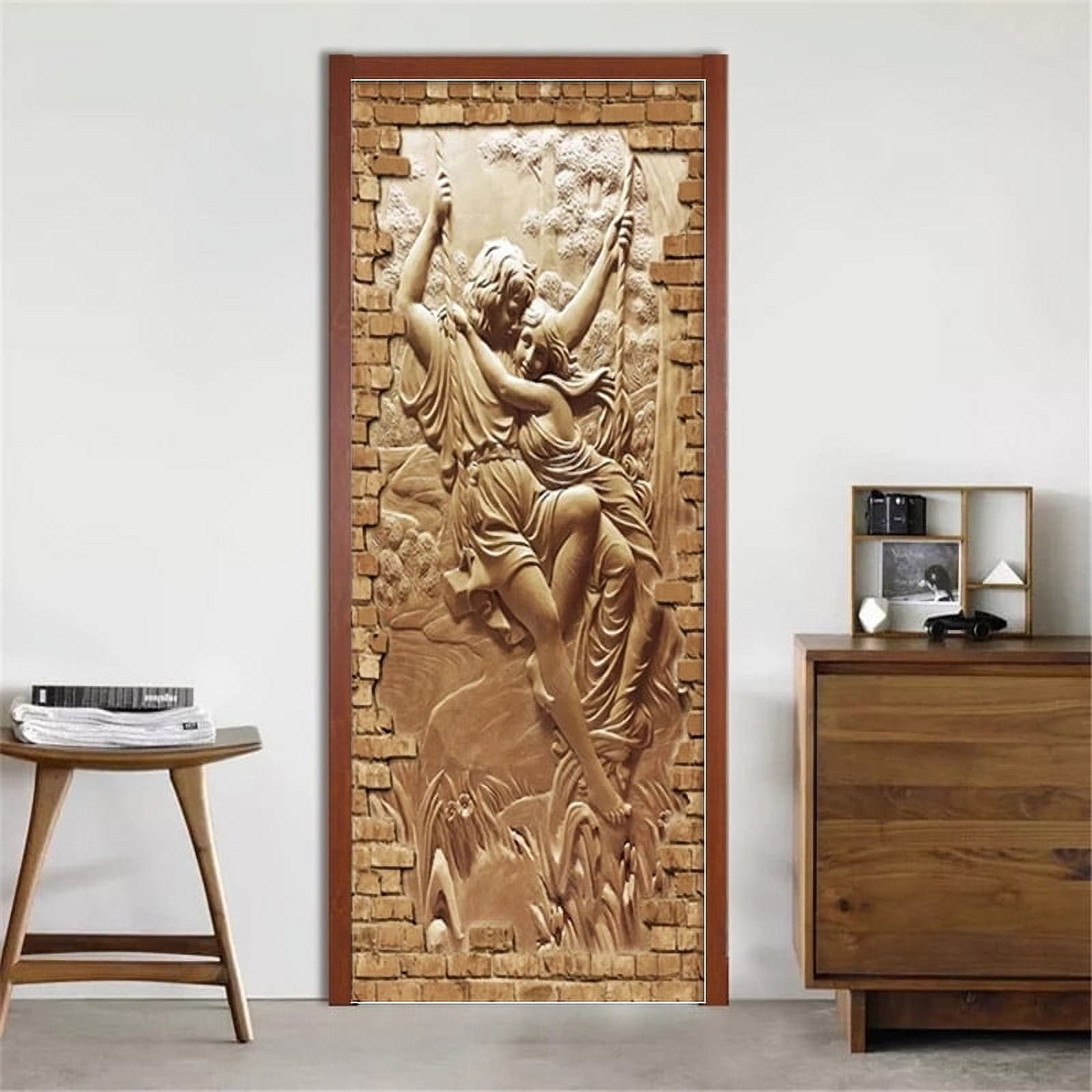 2PCS/Set Retro Library Adhesive Door Stickers Wallpaper Waterproof Home ...