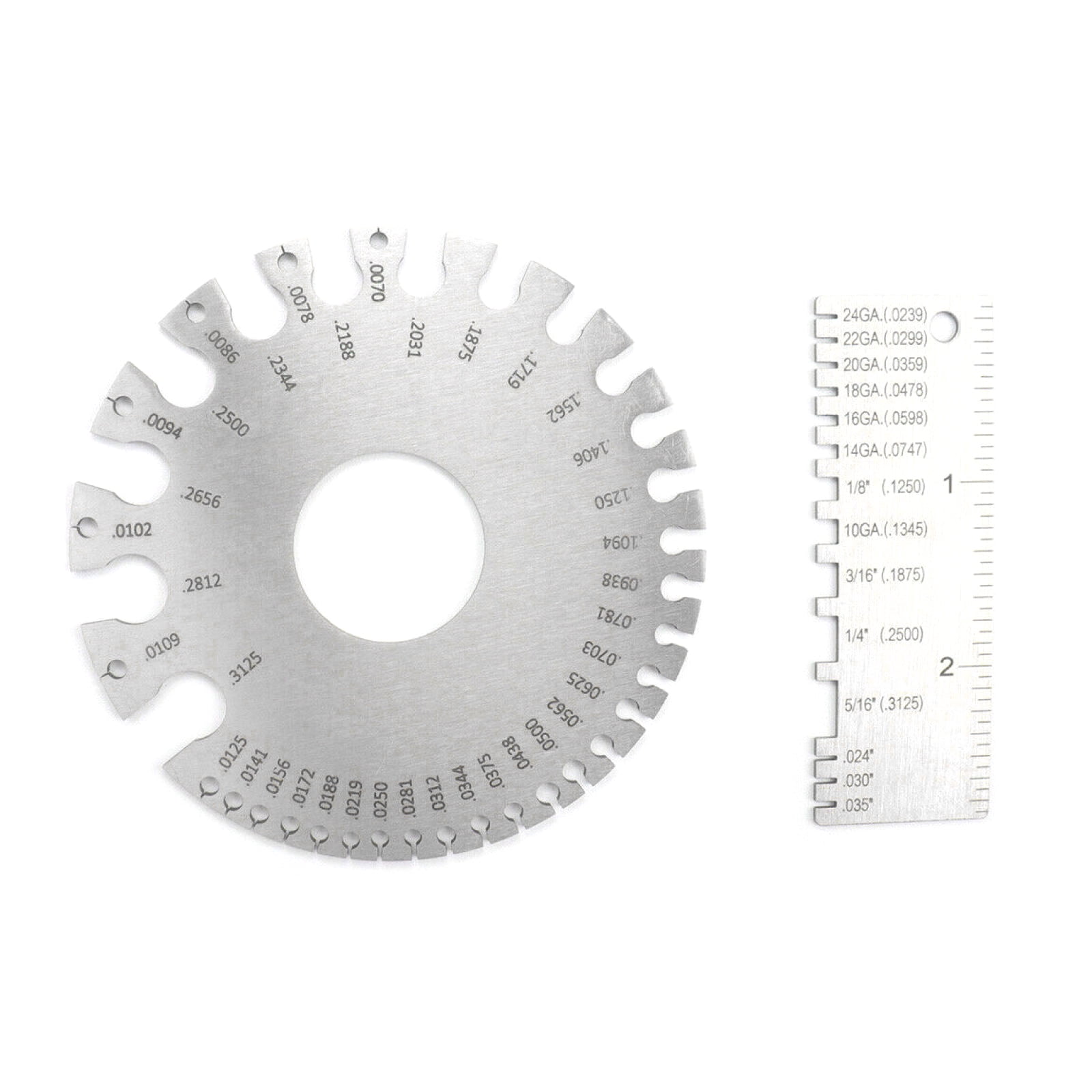 2PCS Sheet Metal Gauge Thickness Gage Measuring Tool Wire Gauge US ...