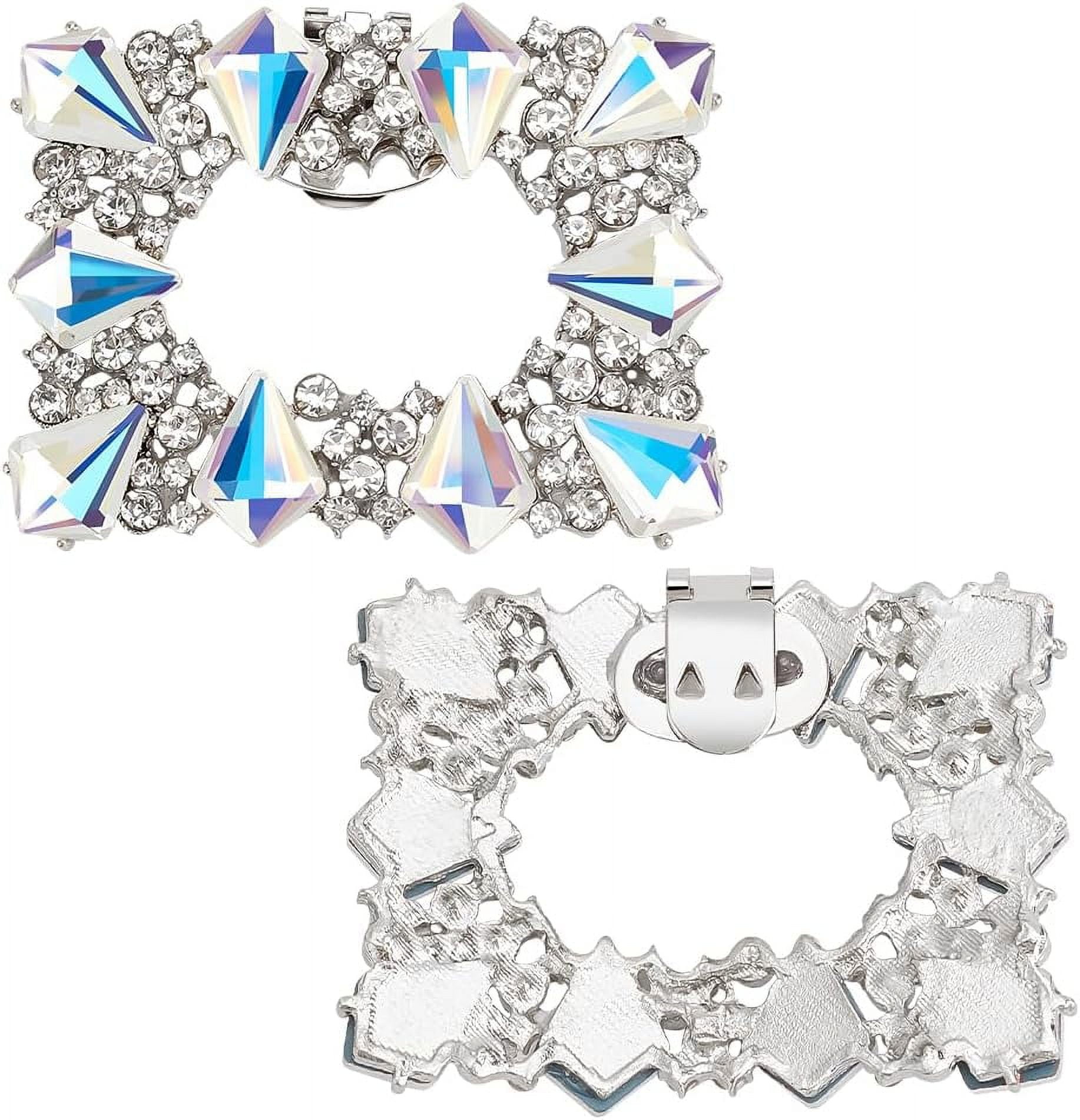 2PCS Shoes Clip Platinum Alloy Shoe Clips Rhinestone Shoe Buckles ...
