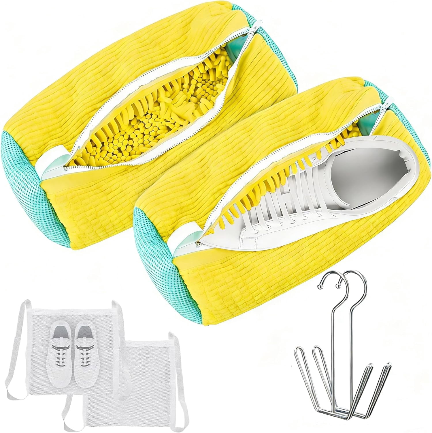 2PCS Shoes Washing Machine Bag Kit,Reusable Washing Shoes Bag,Include ...