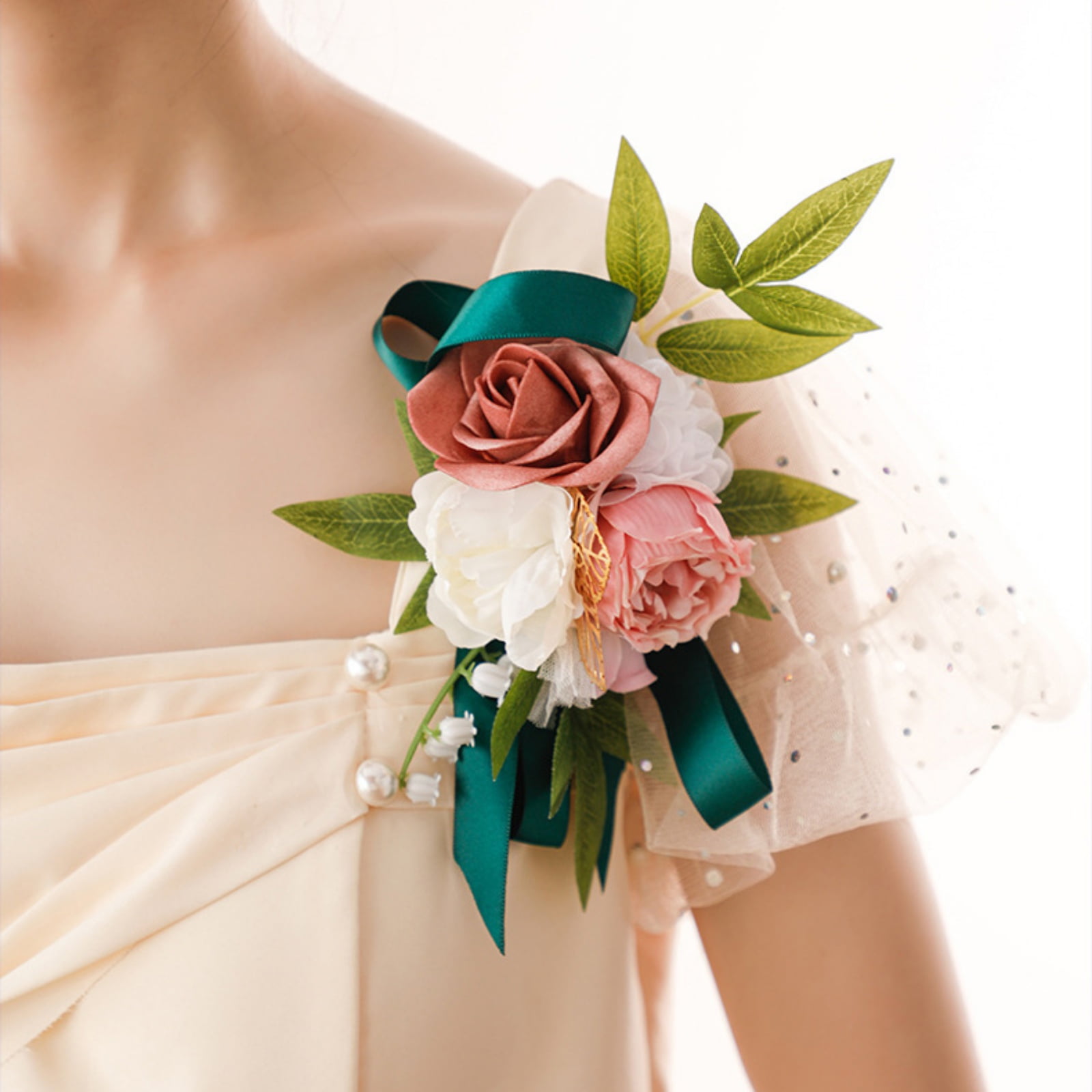 2PCS Shoulder Corsages Wedding Flowers, Mother of The Bride Corsage for ...