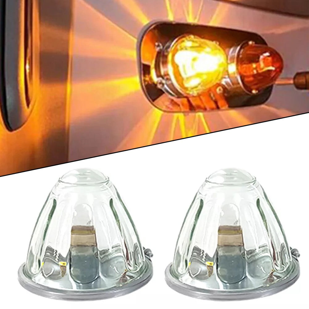 2PCS Signal Light LED Bulbsght Amber Watermelon Glass Lens Lights For ...