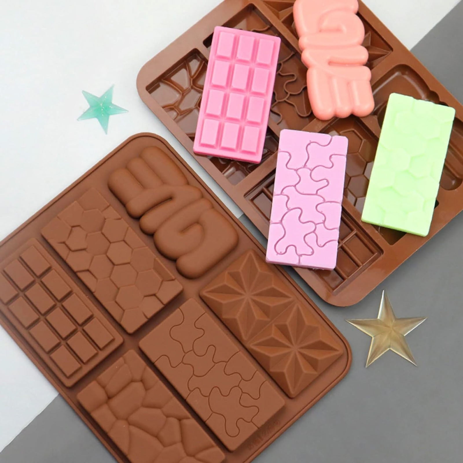 2PCS Silicone Chocolate Bar Molds, Thick Pistachio Chocolate Bar Molds ...