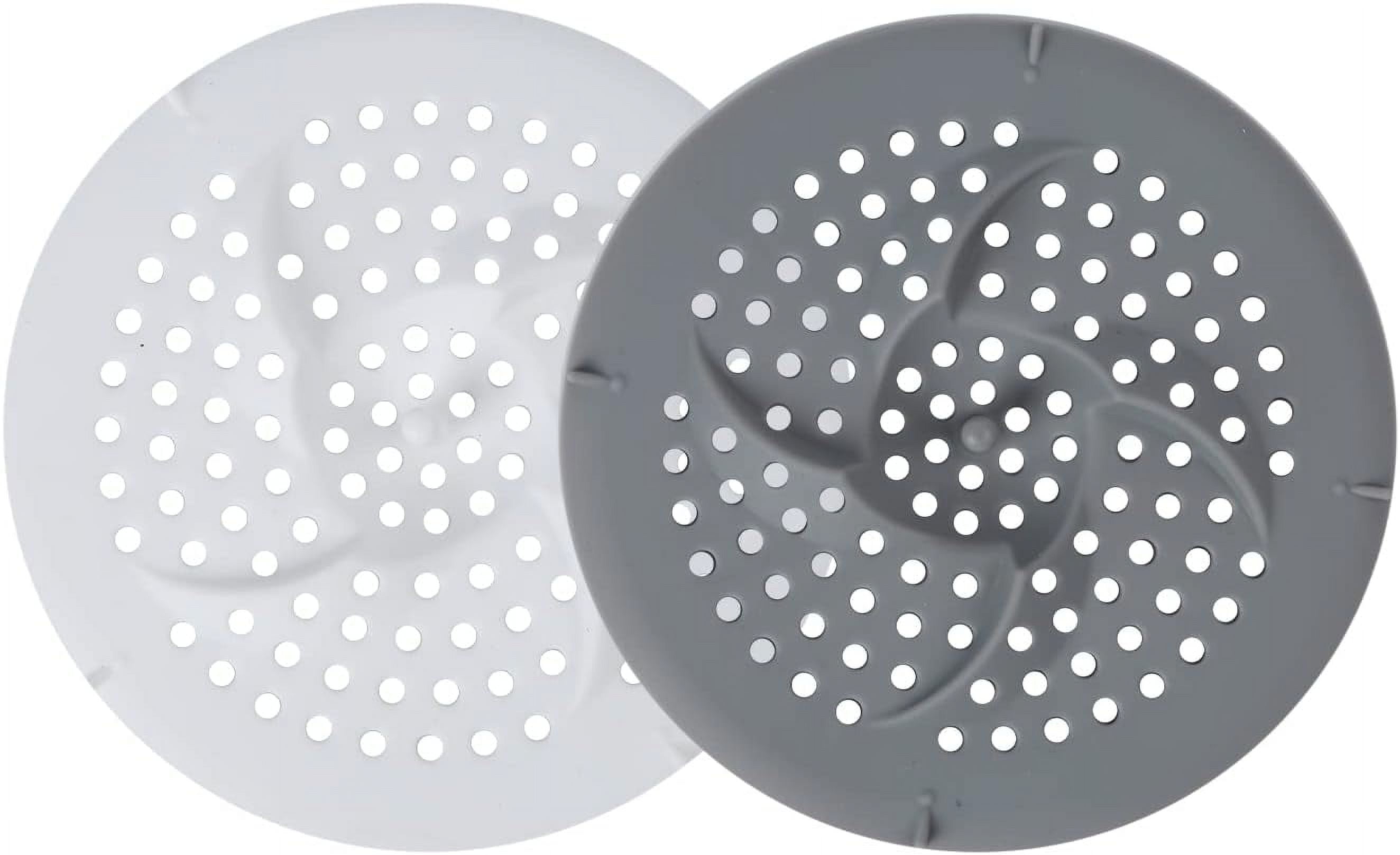 2PCS Silicone Drain Hair Catchers, Bathtub Drain Cover with Suction Cup ...