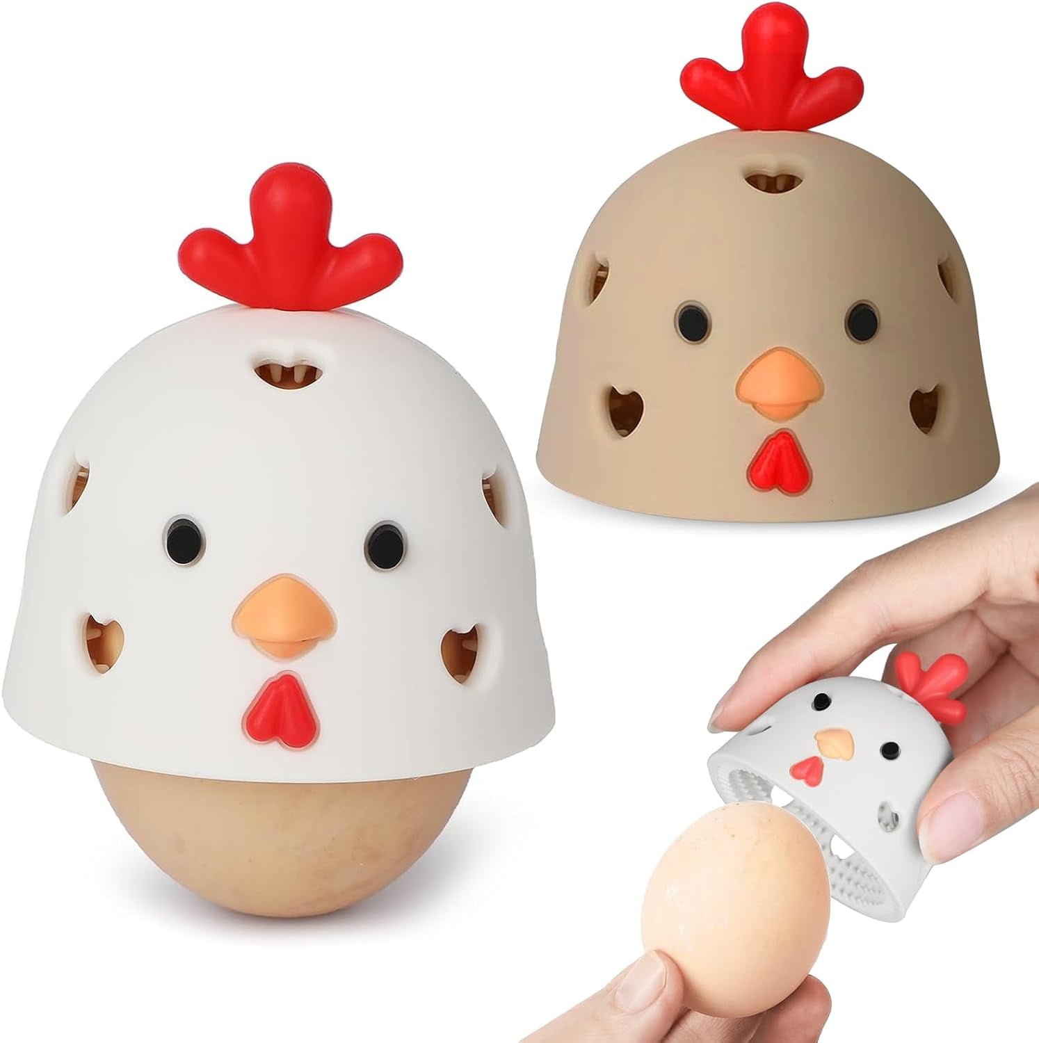 2PCS Silicone Egg Brush Cleaner, Multipurpose Vegetable and Fruit ...