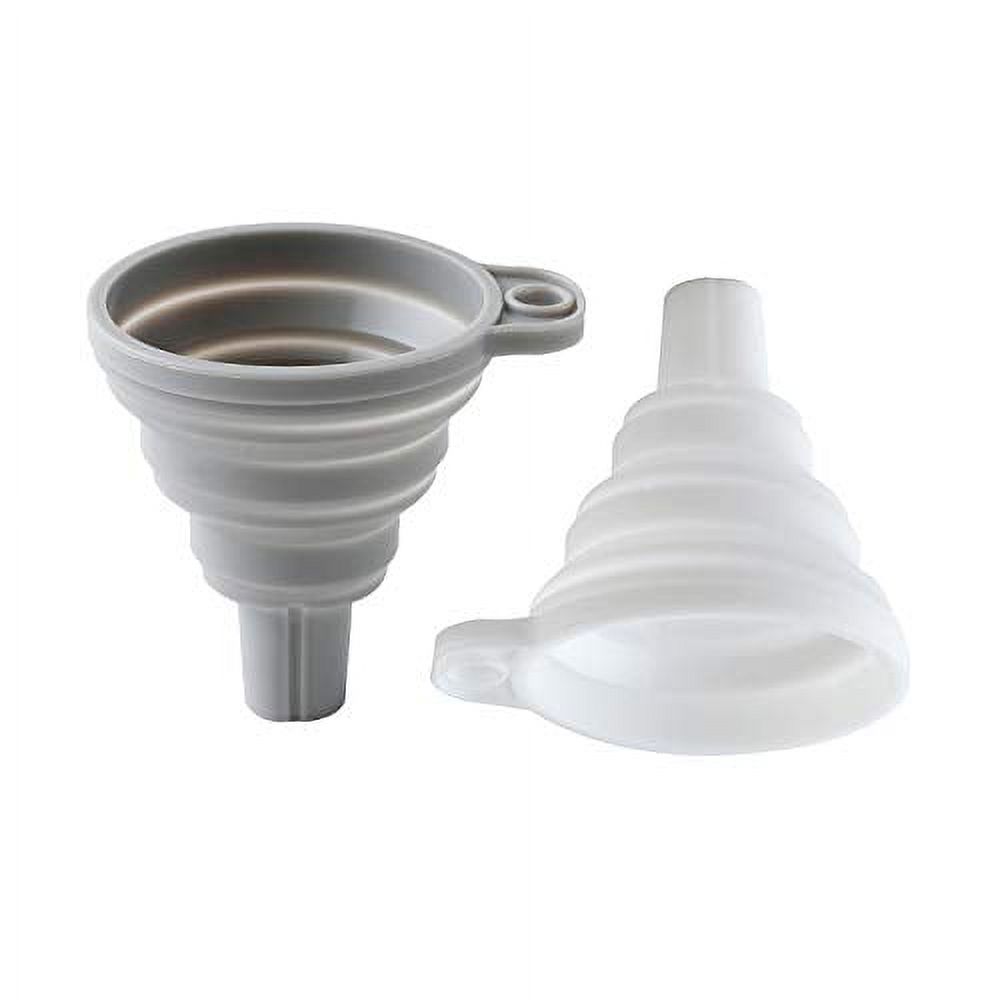 2PCS Silicone Folding Funnel, Portable Kitchen Funnel Foldable for ...