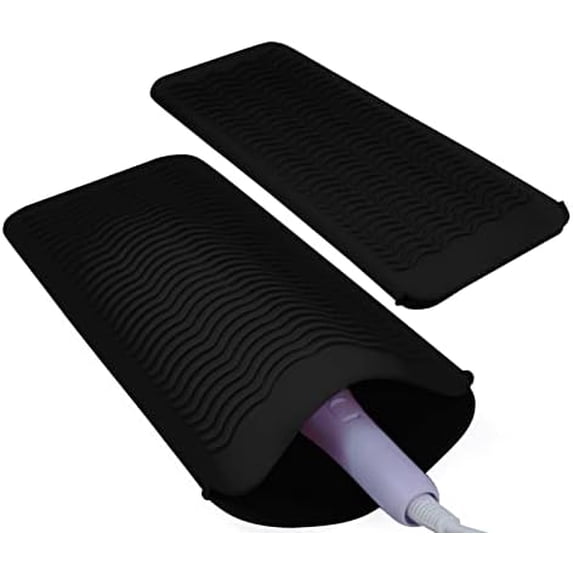 2PCS Silicone Heat Resistant Mat Pouch for Hair Straightener, Curling ...