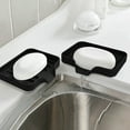 2pcs Silicone Soap Dishes With Drain Spout Self Draining Soap Soap Tray For Kitchen Drainer