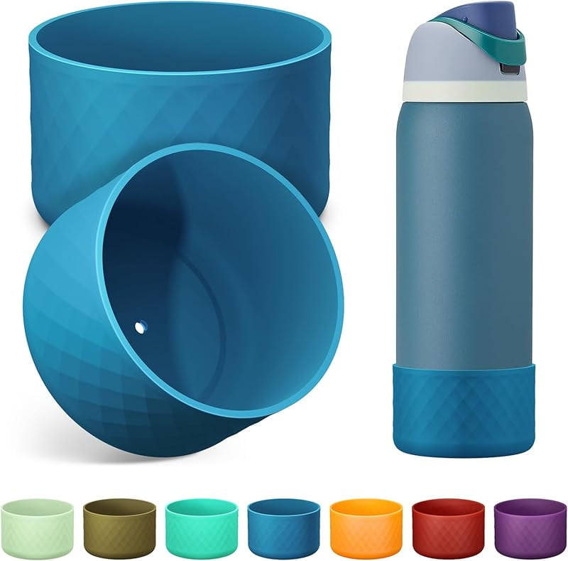 2PCS Silicone Water Bottle Boot for Owala 24oz 32oz 40oz, Anti-Slip ...