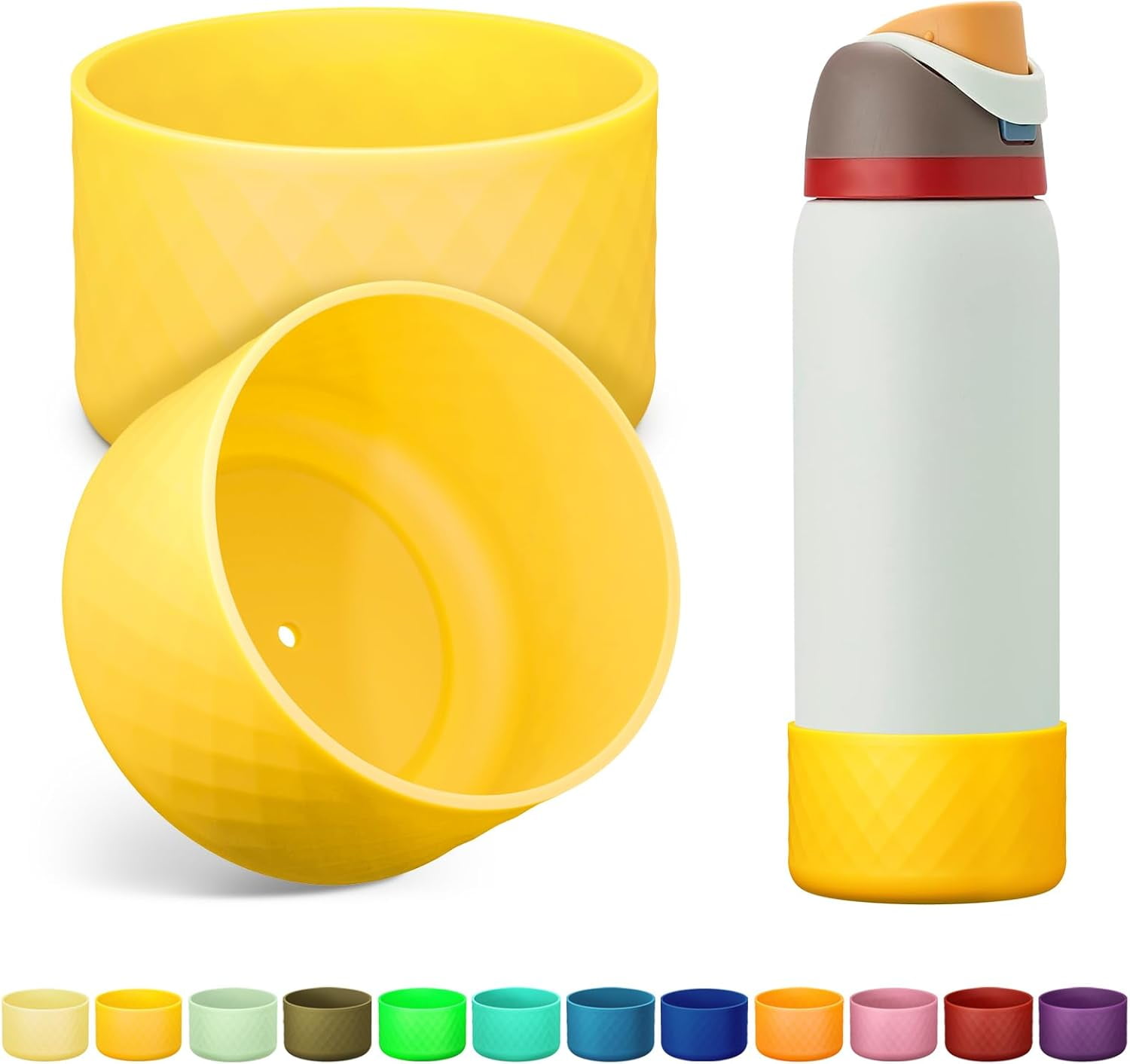 2PCS Silicone Water Bottle Boot for Owala 24oz 32oz 40oz, Anti-Slip ...