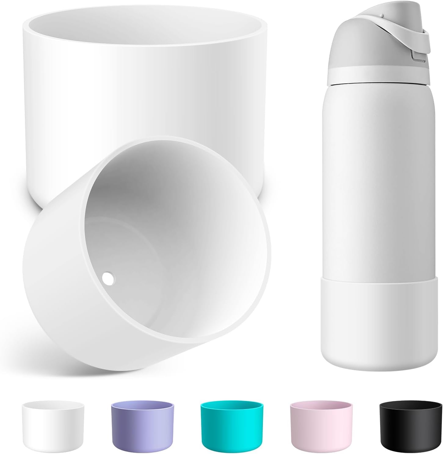 2PCS Silicone Water Bottle Boot for Owala 24oz 32oz 40oz, Anti-Slip ...