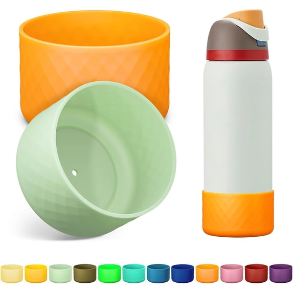 2PCS Silicone Water Bottle Boot for Owala 24oz 32oz 40oz, Anti-Slip ...