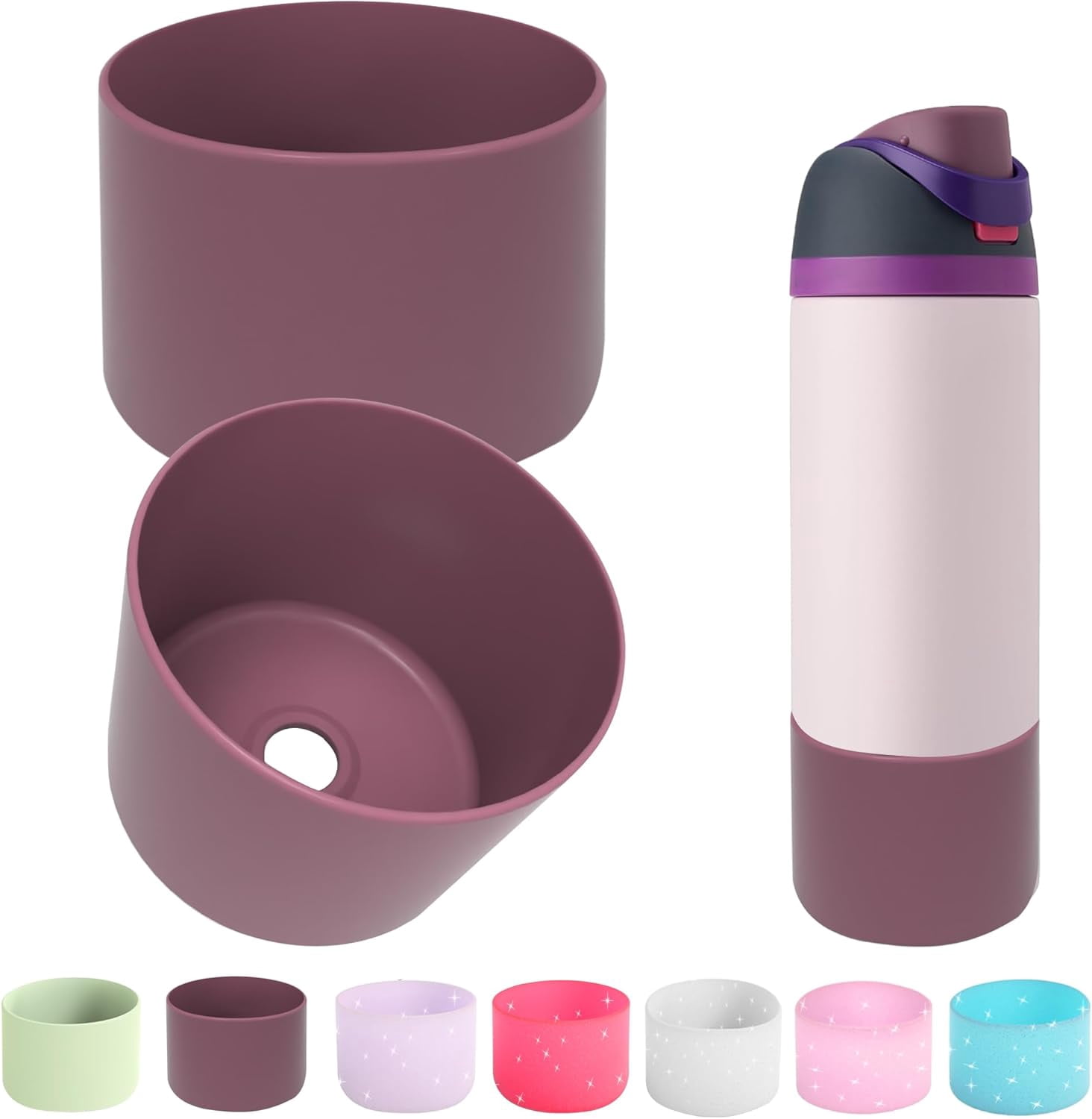 2PCS Silicone Water Bottle Boot for Owala 24oz 32oz 40oz,Anti-Slip ...