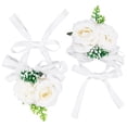 2PCS Silk Wrist Corsage with Plastic Imitation Flower for Wedding Party ...