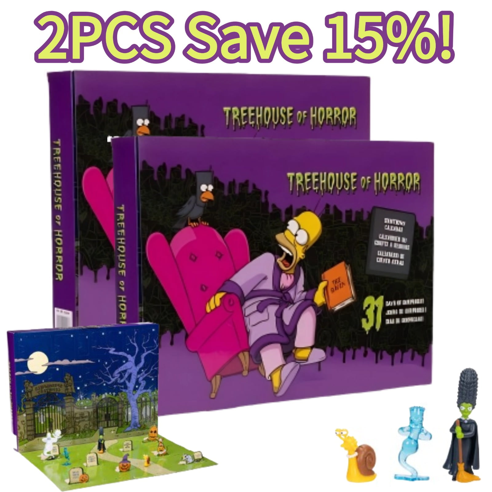 2PCS The Simpsons Halloween Advent Calendar Treehouse of Horror Advent ...