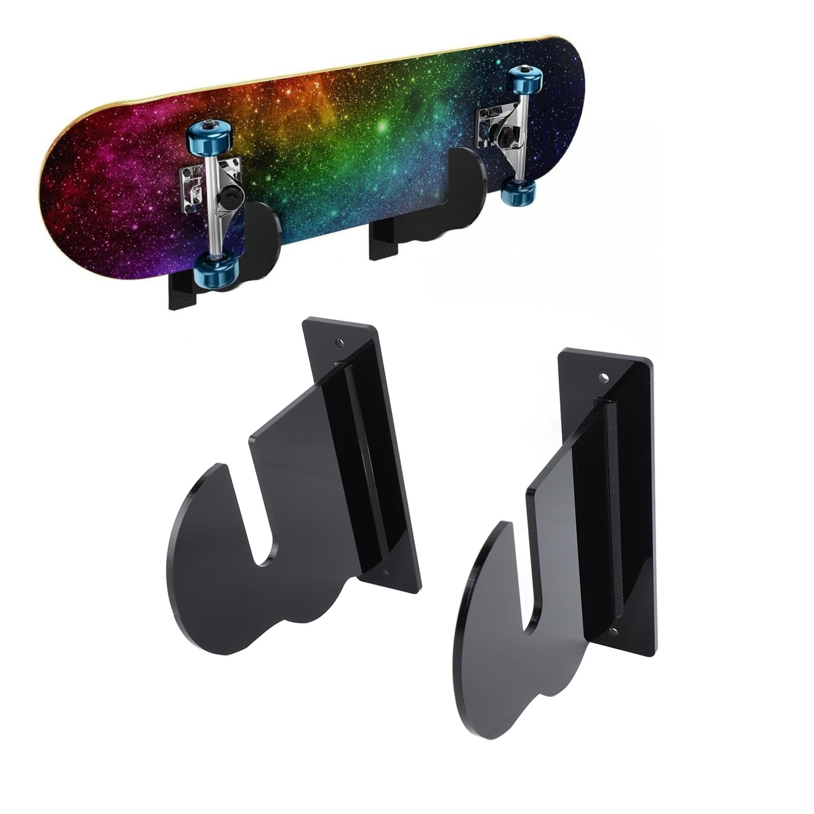 2PCS Skateboard Wall Mount Display Rack Acrylic Skateboard Wall Hanger ...