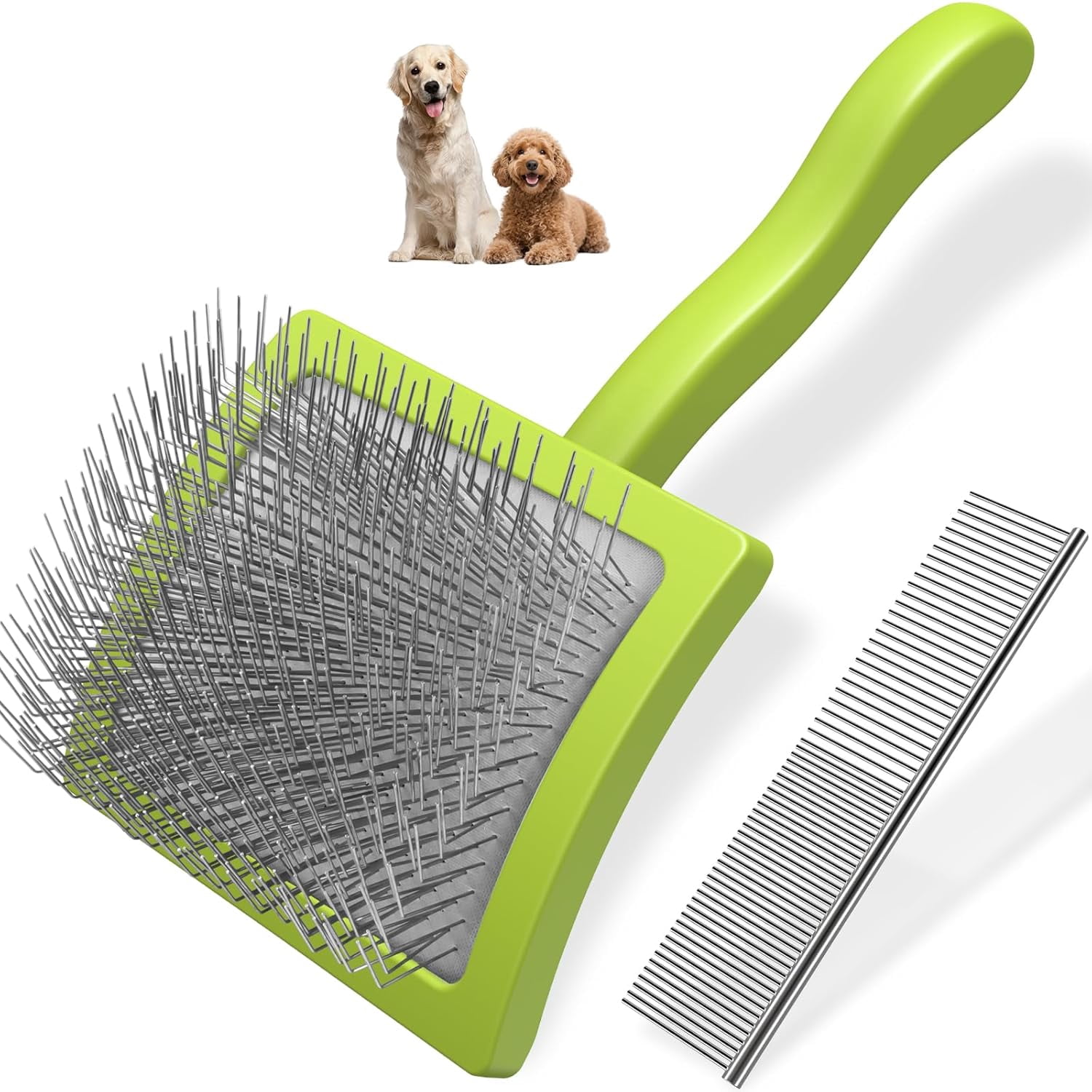 2PCS Slicker Brush for Dogs & Pet Comb,Professional Dog Grooming Brush ...