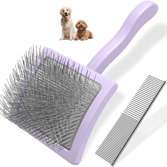 2PCS Slicker Brush for Dogs & Pet Comb,Professional Dog Grooming Brush ...