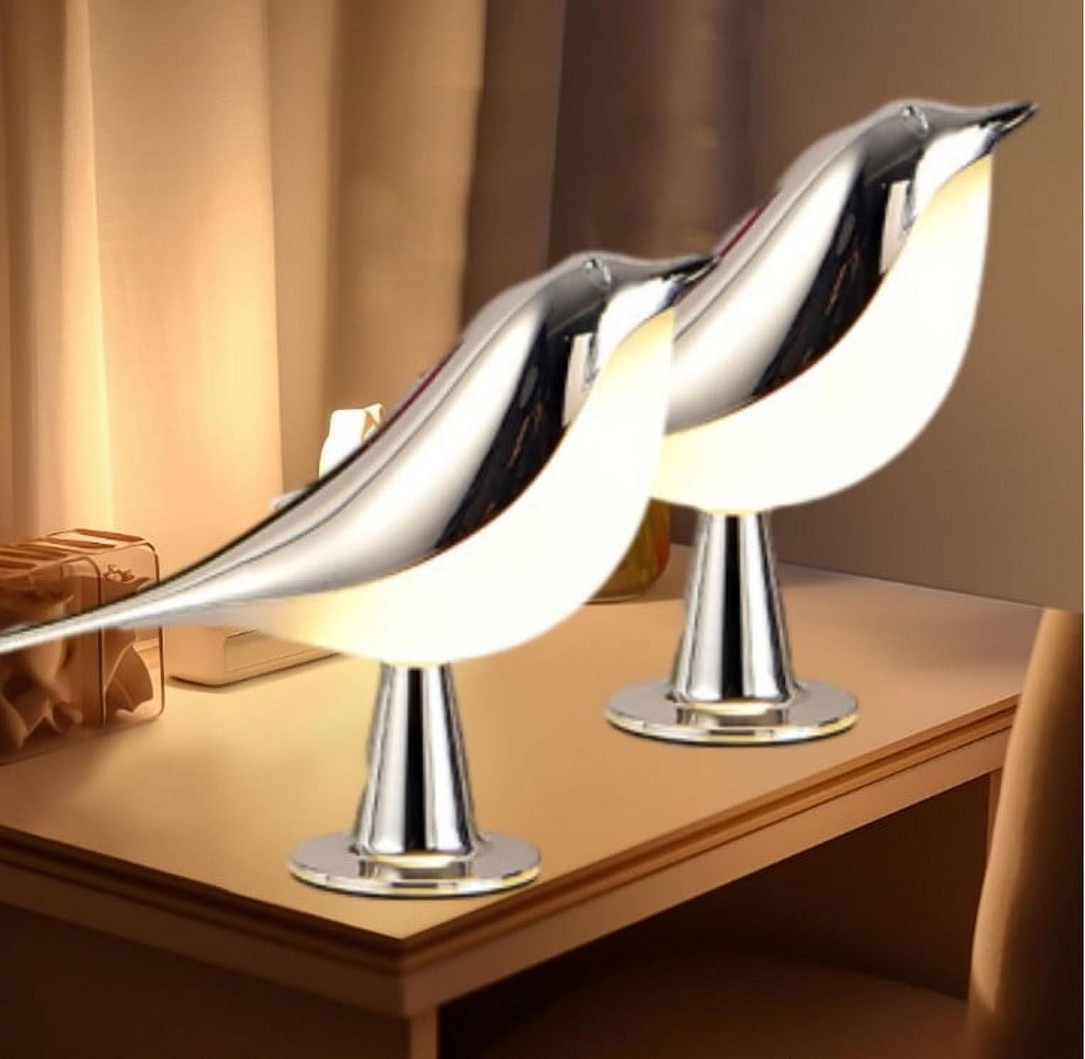 2PCS Small Bird Lamp, Dimmable and Cordless Bird Night Light, USB ...