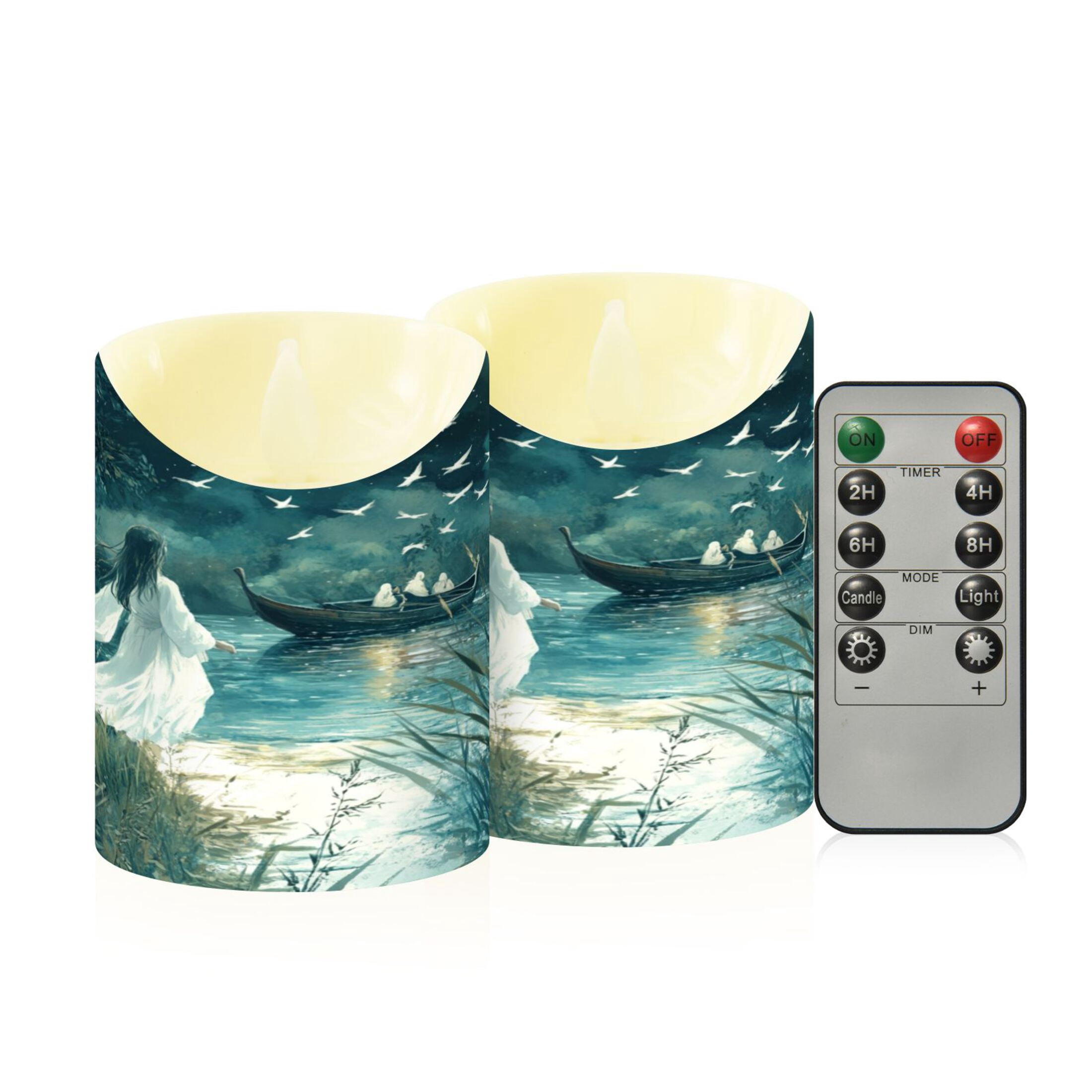 2PCS Small Flameless Candles Lamp Flameless Candles Slanted Candle Lamp ...