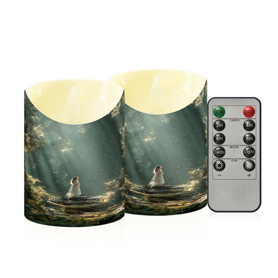 2PCS Small Flameless Candles Lamp Flameless Candles Slanted Candle Lamp ...