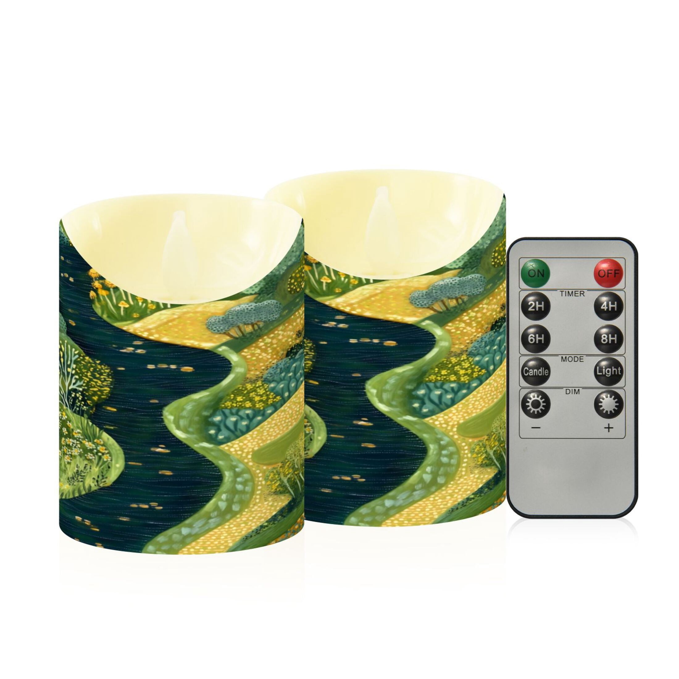 2PCS Small Flameless Candles Lamp Flameless Candles Slanted Candle Lamp ...