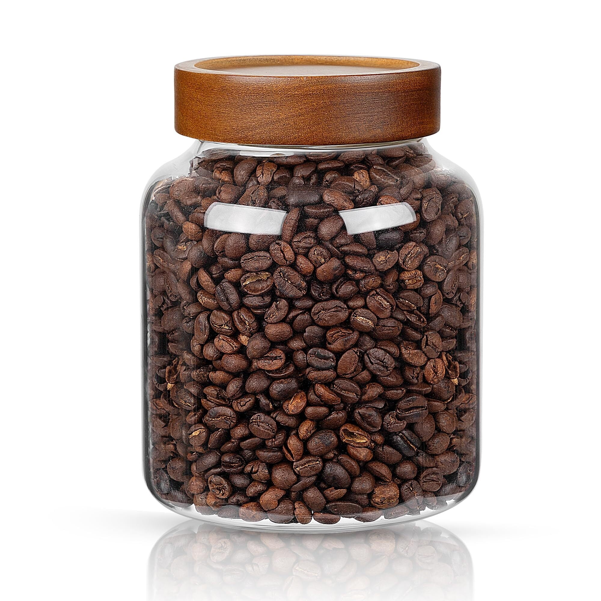 2PCS Small Glass Storage Jars with Airtight Lids, 17 fl oz (500ml ...