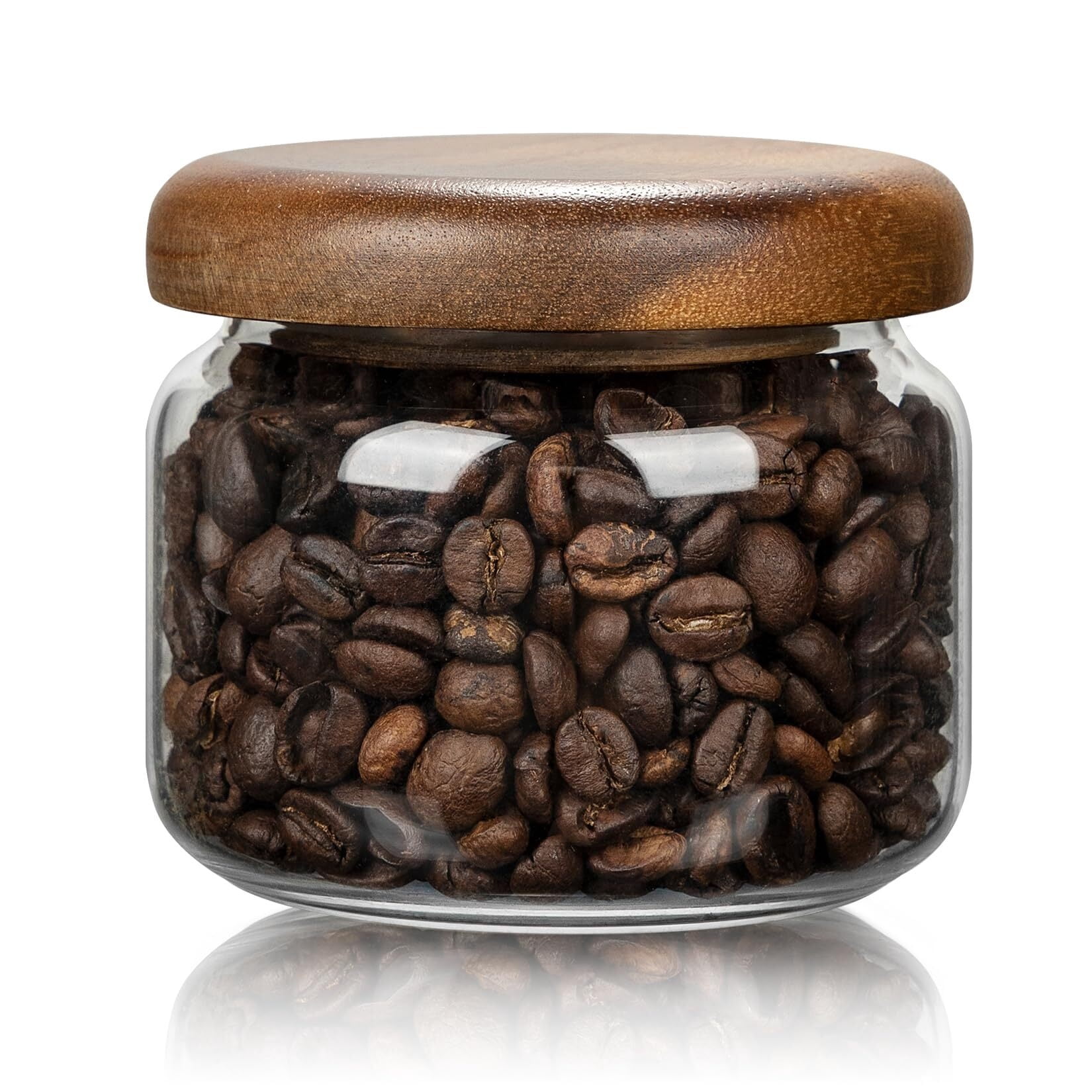 2PCS Small Glass Storage Jars with Airtight Lids, 17 fl oz (500ml ...