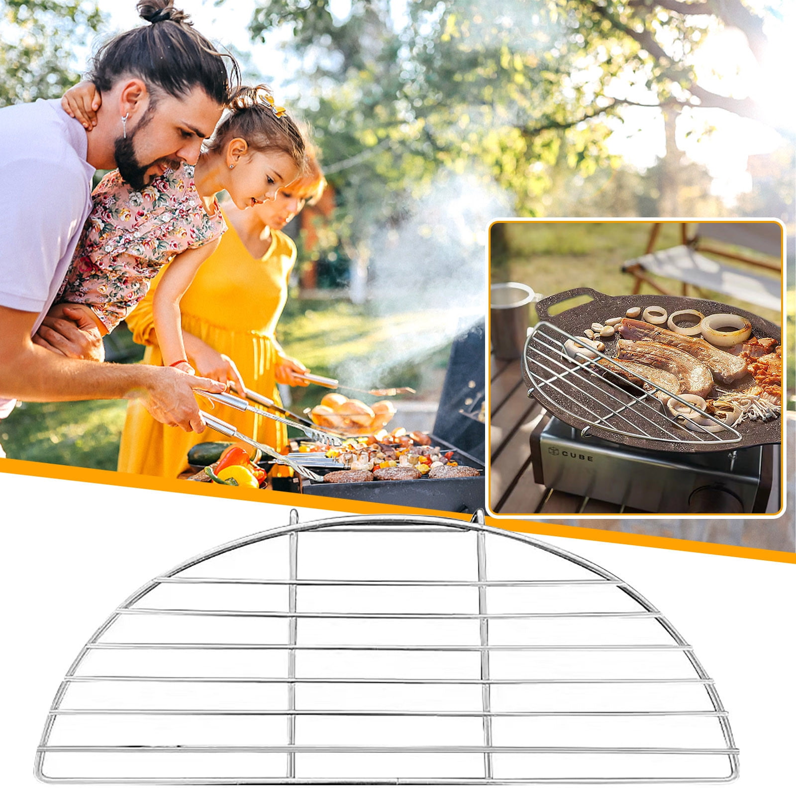 2PCS Small Half Round Cooling Rack,Stainless Steel Grill Rack Grates ...
