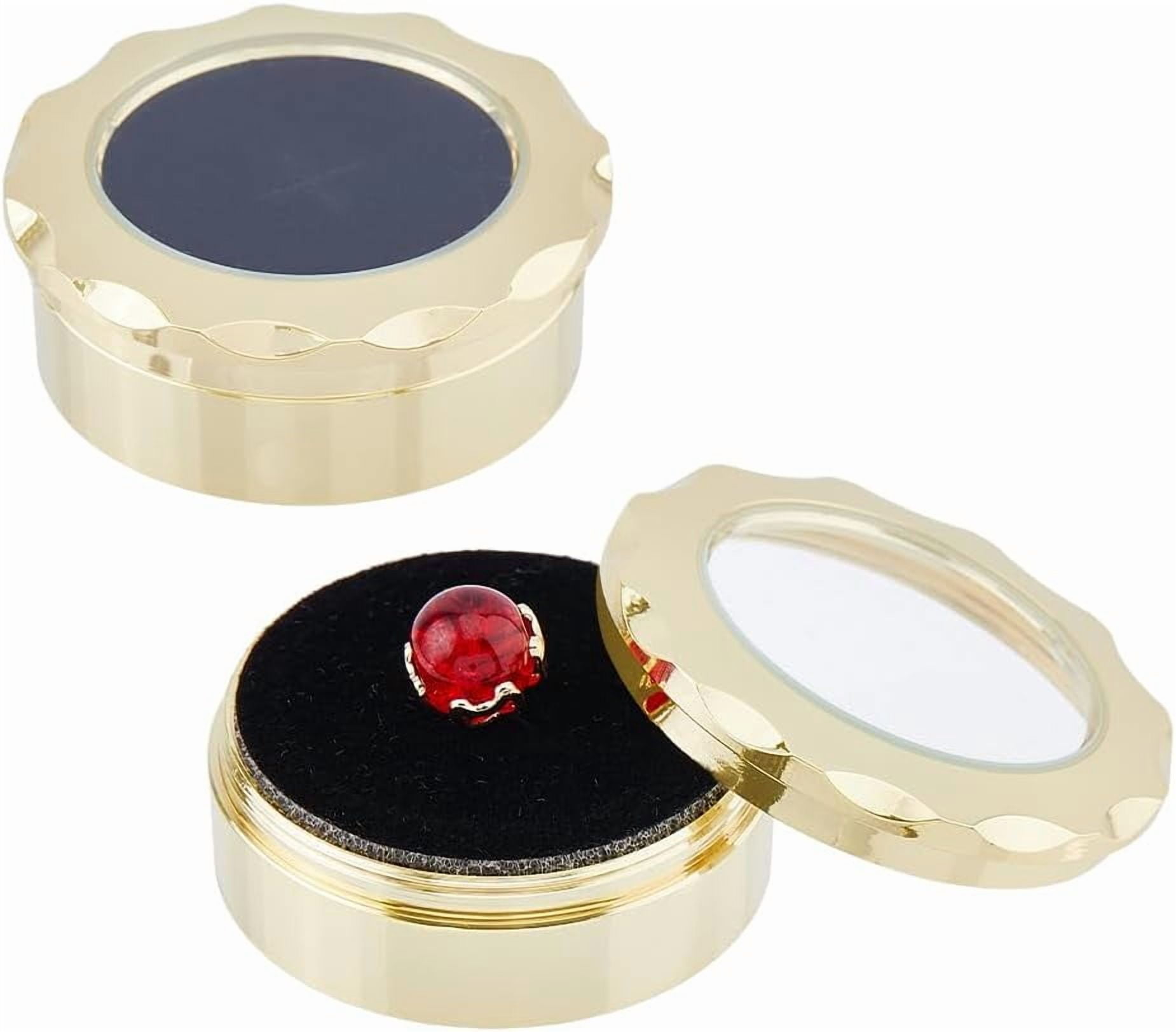 2PCS Small Loose Jewelry Display Box 1.57 inch Mini Round Stone Jewelry ...