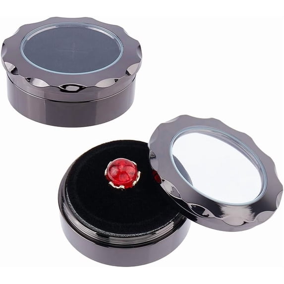 2PCS Small Loose Jewelry Display Box 1.57 inch Mini Round Stone Jewelry ...
