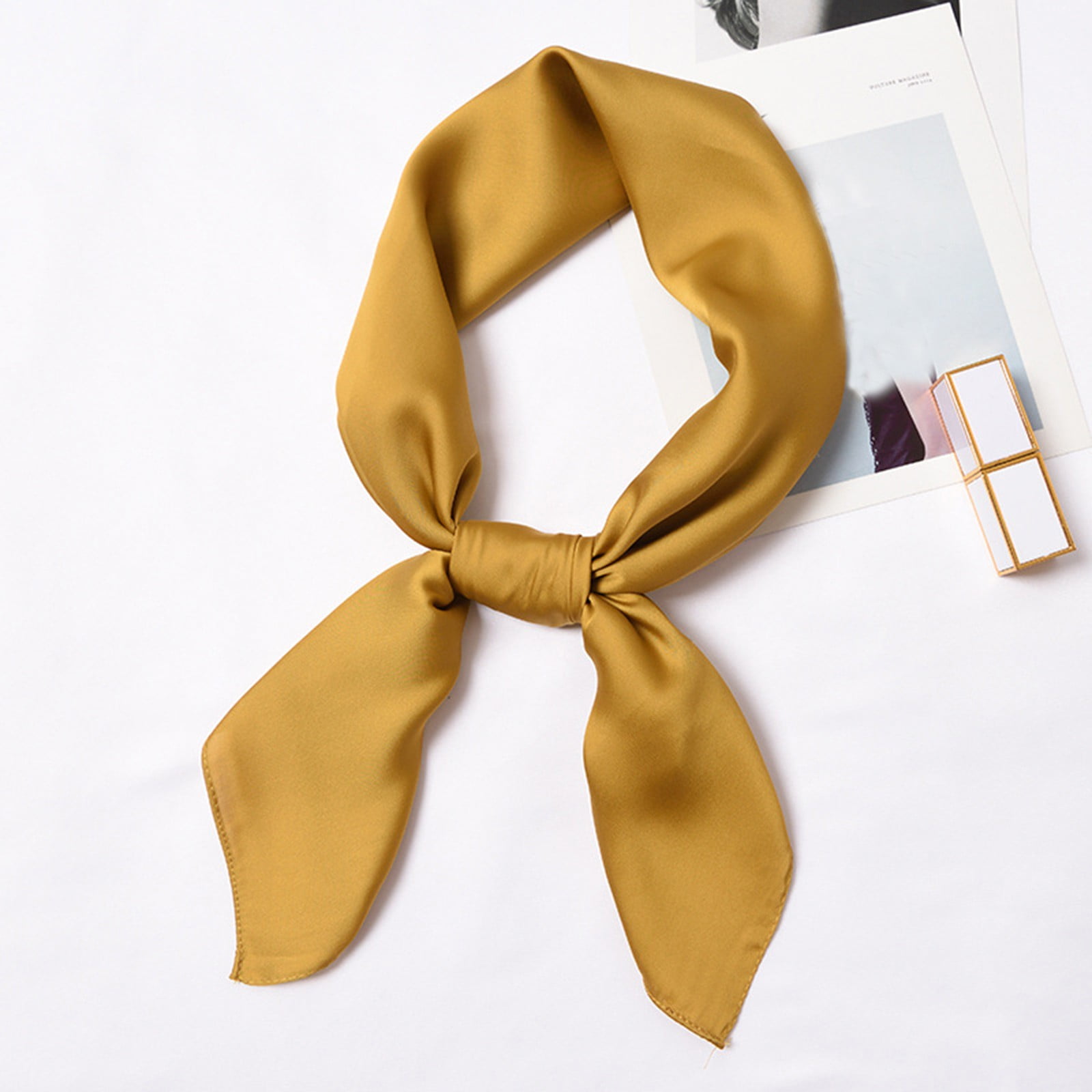 2PCS Small Scarf Retro Silk Decoration Simpled Wind Seadscarf Women 70 ...