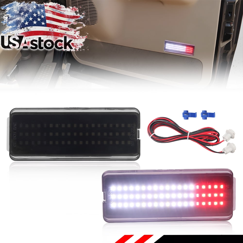 2PCS Smoked Front & Rear Interior Light Door Panel Warning Light ...