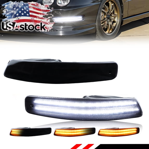 2PCS Smoked Lens Front Bumper Parking Light Turn Signal Light Turn ...